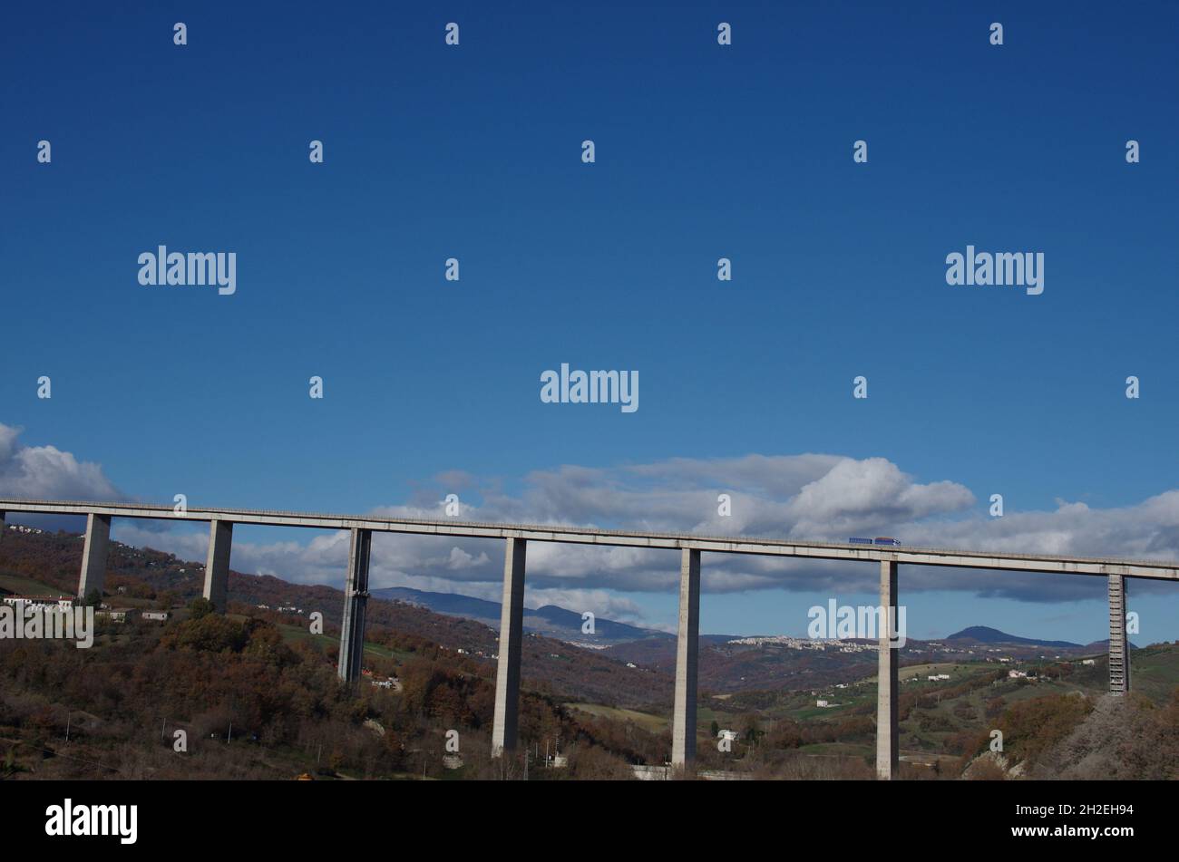 The structure of a high viaduct. Molise, Italy Stock Photo - Alamy