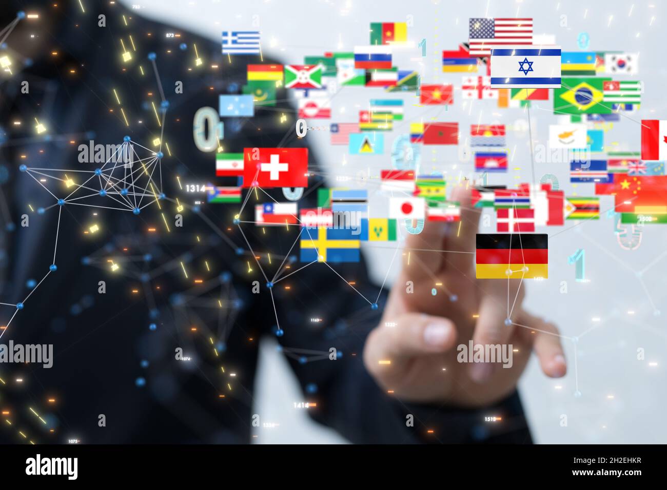 Digital concept of Global communication and international messaging ...