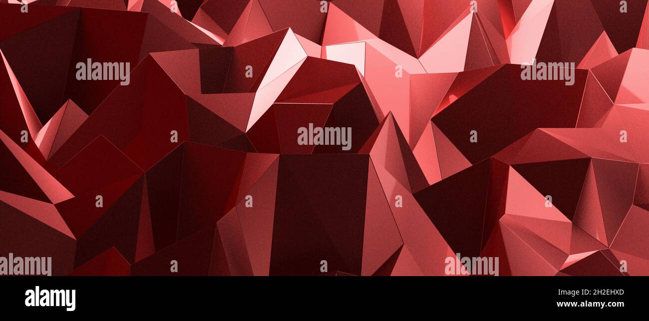 Abstract polygonal red background 3d Stock Photo - Alamy