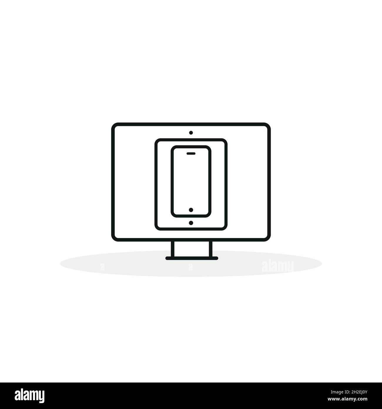 Device Icons: smartphone, tablet and desktop computer. Vector ...