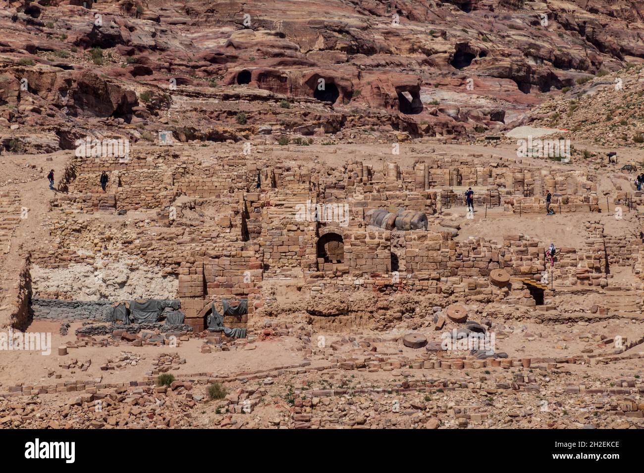 PETRA, JORDAN - MARCH 24, 2017: Great Temple ruins in the ancient city ...