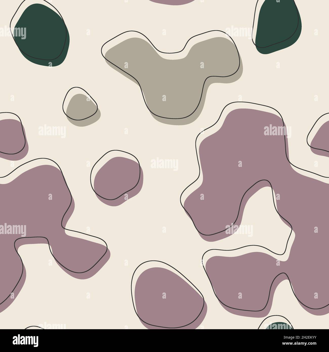 Seamless abstract organic blog shapes in various colors with offset ...