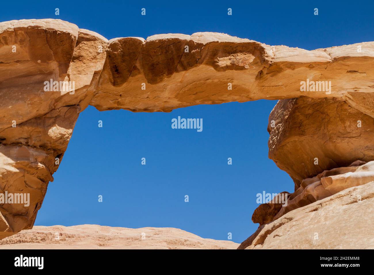 Burdah rock bridge in Wadi Rum desert, Jordan Stock Photo - Alamy