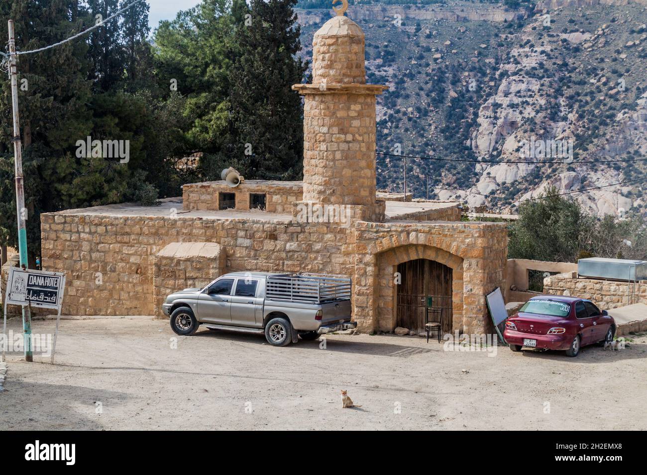 DANA, JORDAN - MARCH 27, 2017: Small stone mosque in Dana village ...