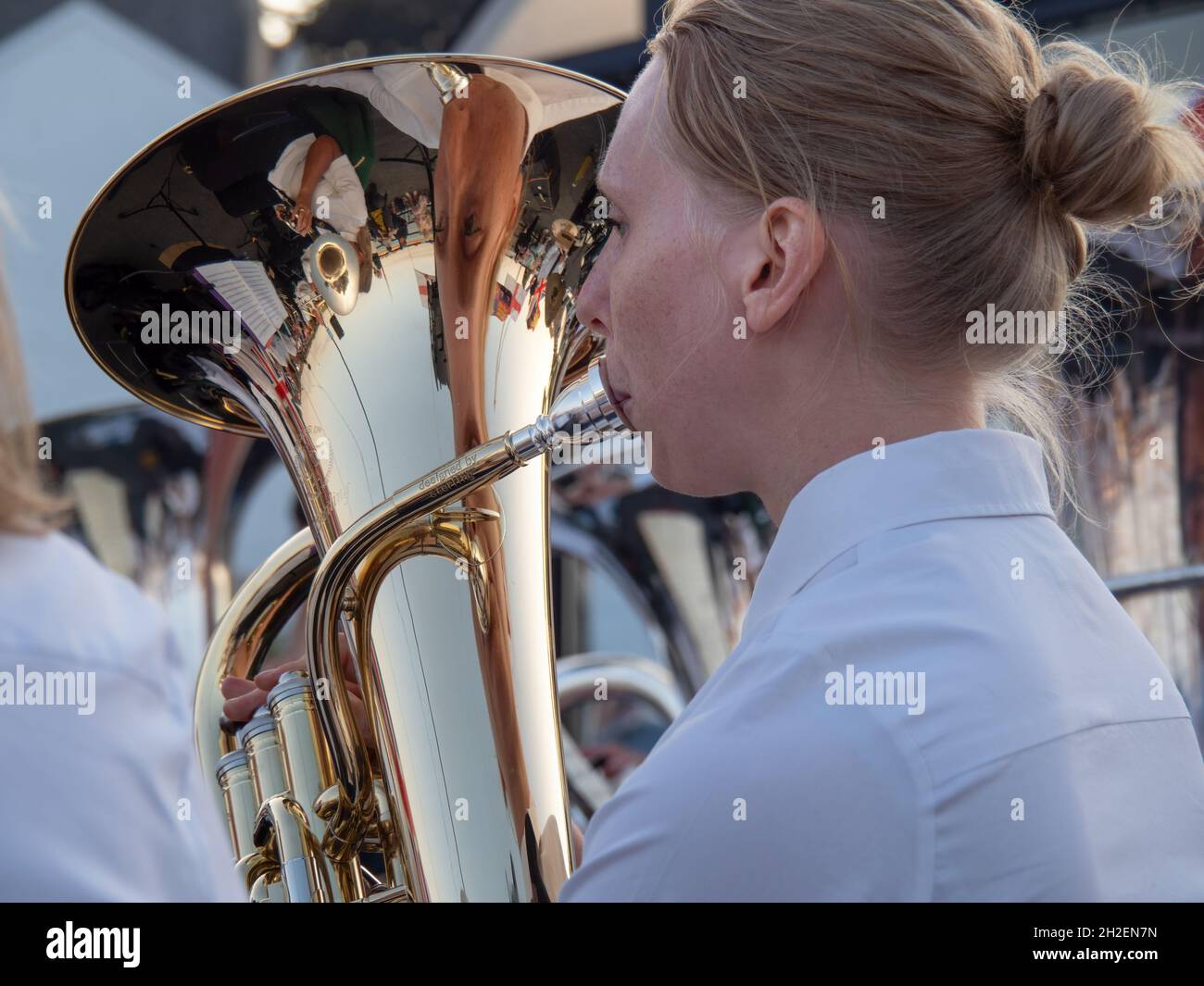 Girl playing tuba hi-res stock photography and images - Alamy