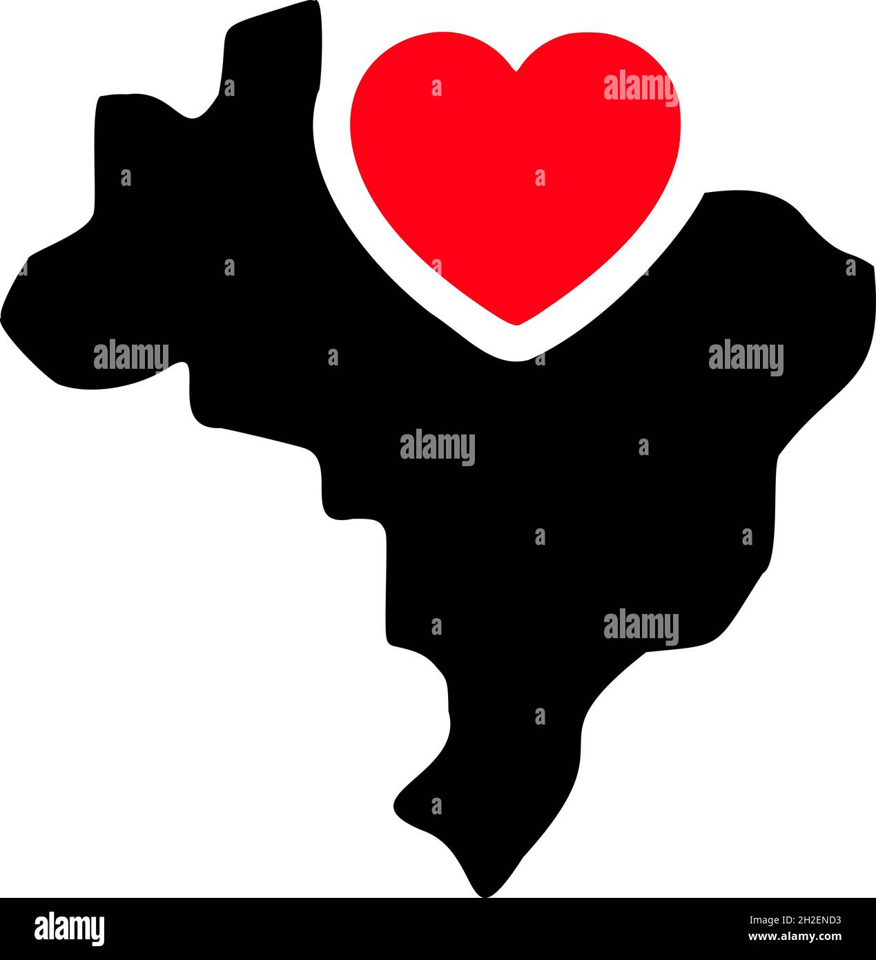 I love Brazil, Brazil map and heart symbol glyph icon Stock Vector ...