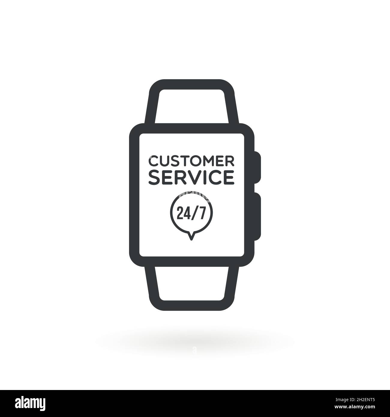 Smartwatch customer service 24/7 illustration. Concept of 24/7, open 24 ...