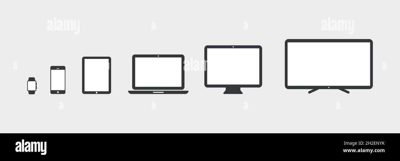 Device Icons: smartwatch, smartphone, tablet, laptop, desktop computer ...