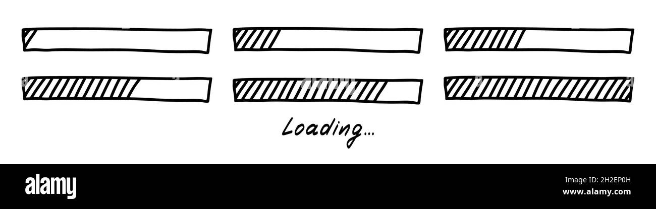 Doodle loading bar, hand drawn vector progress animation Stock Vector ...