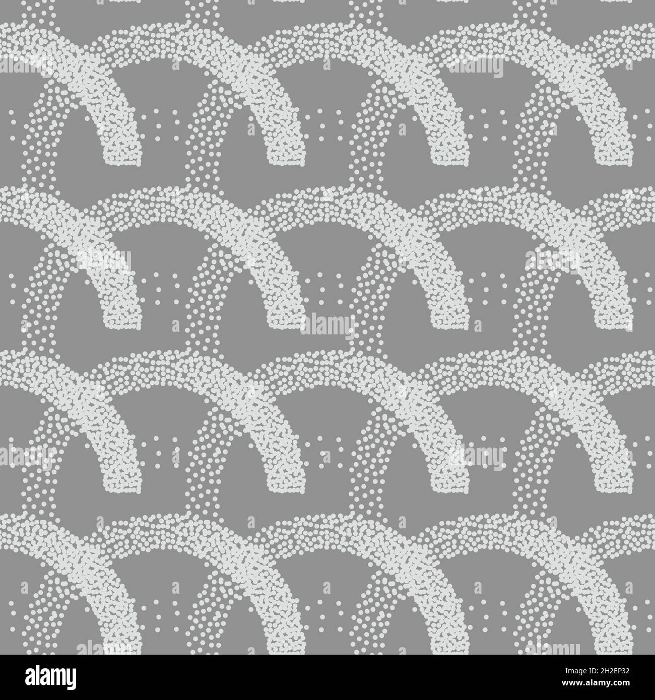 Stipple seamless pattern in retro style on grey background. Vector stipple texture can be used ...