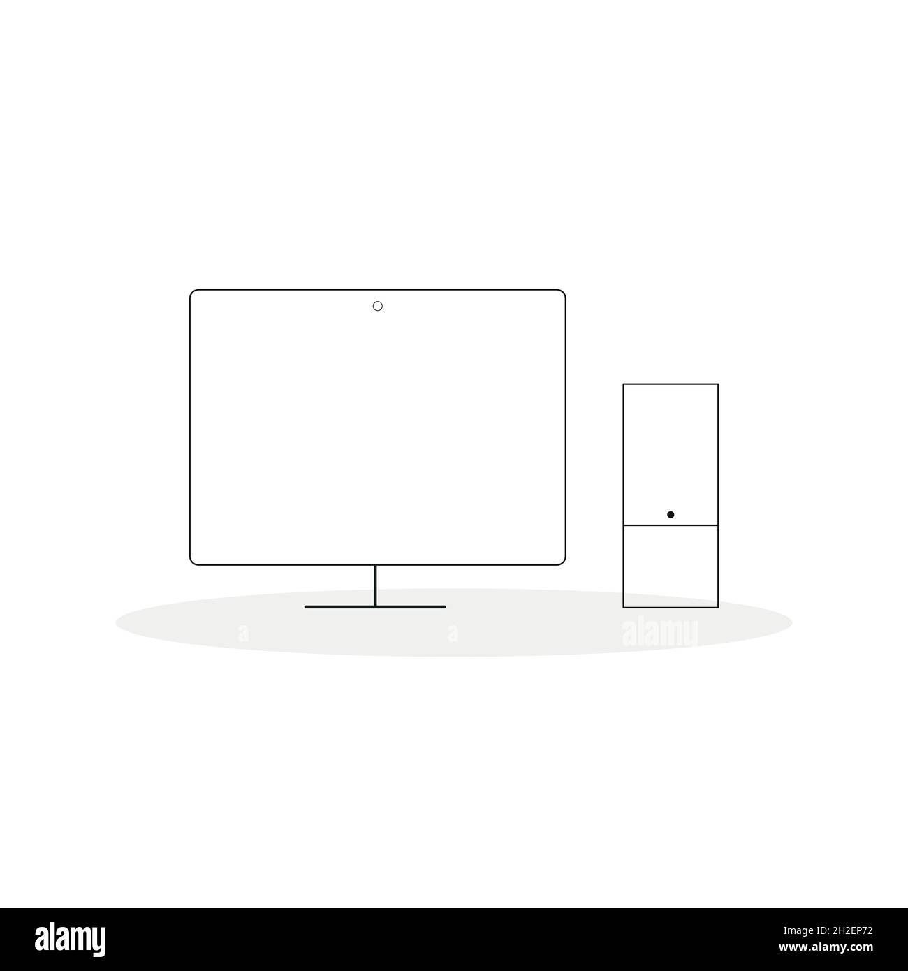 Cpu computer tower icon vector Stock Vector Images - Alamy