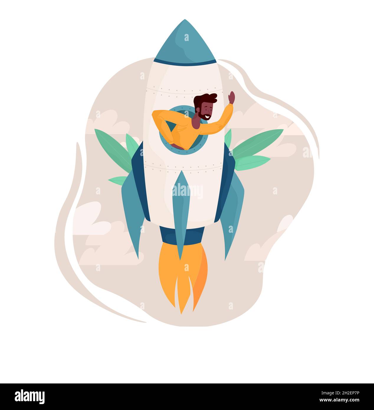 Man in flying rocket Stock Vector Image & Art - Alamy