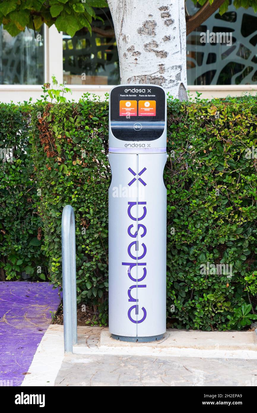 Endesa electric car charging point in Can Pastilla near Palma Mallorca ...