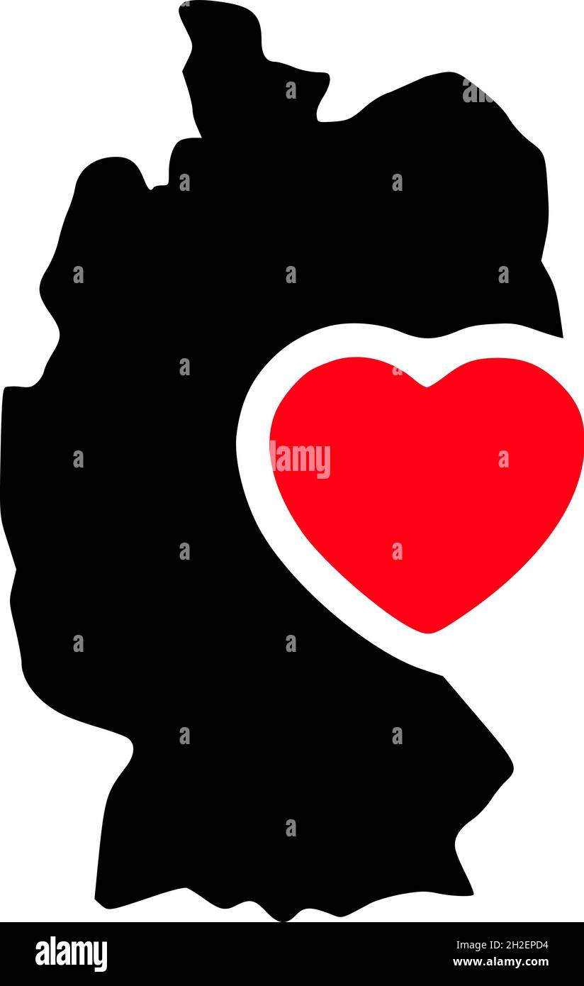 I love Germany, Germany map and heart symbol glyph icon Stock Vector ...