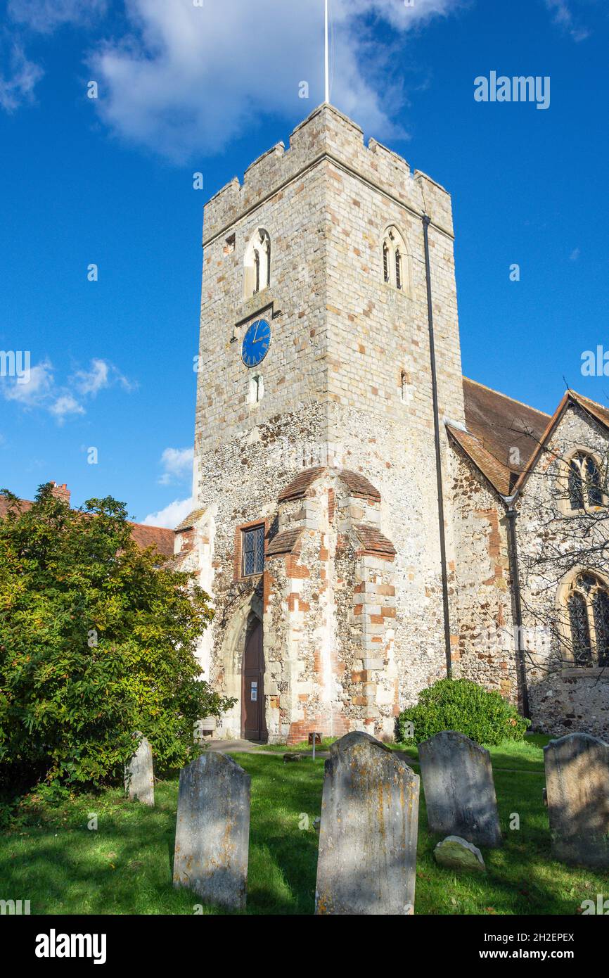 Churchyard period houses historic tower village centre st peter hi-res ...