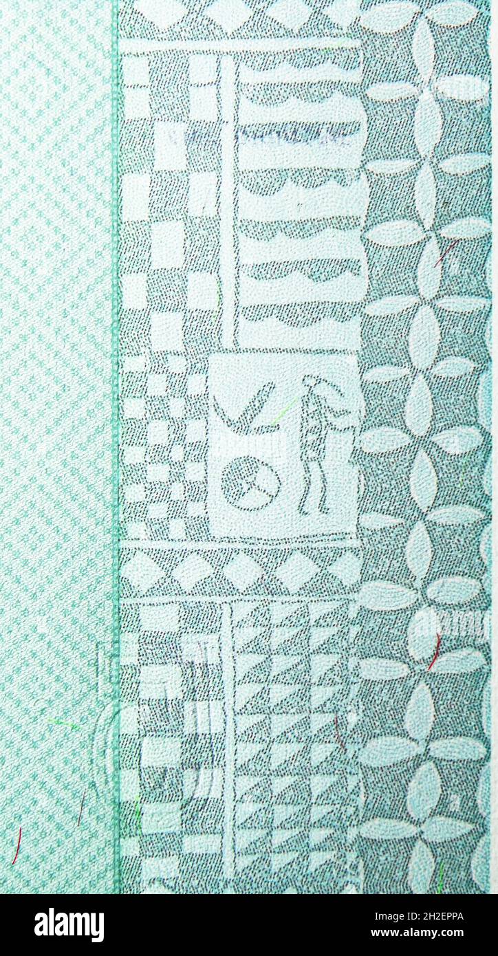 5 Kwanzas banknote, Bank of Angola, closeup bill fragment shows ...