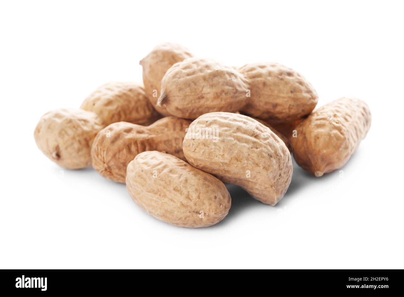 Raw peanuts in pods on white background Stock Photo - Alamy