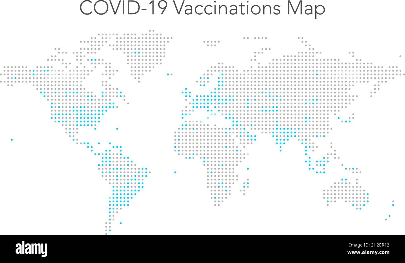 Infographic Vaccinations Map of Coronavirus COVID-19. World map of ...