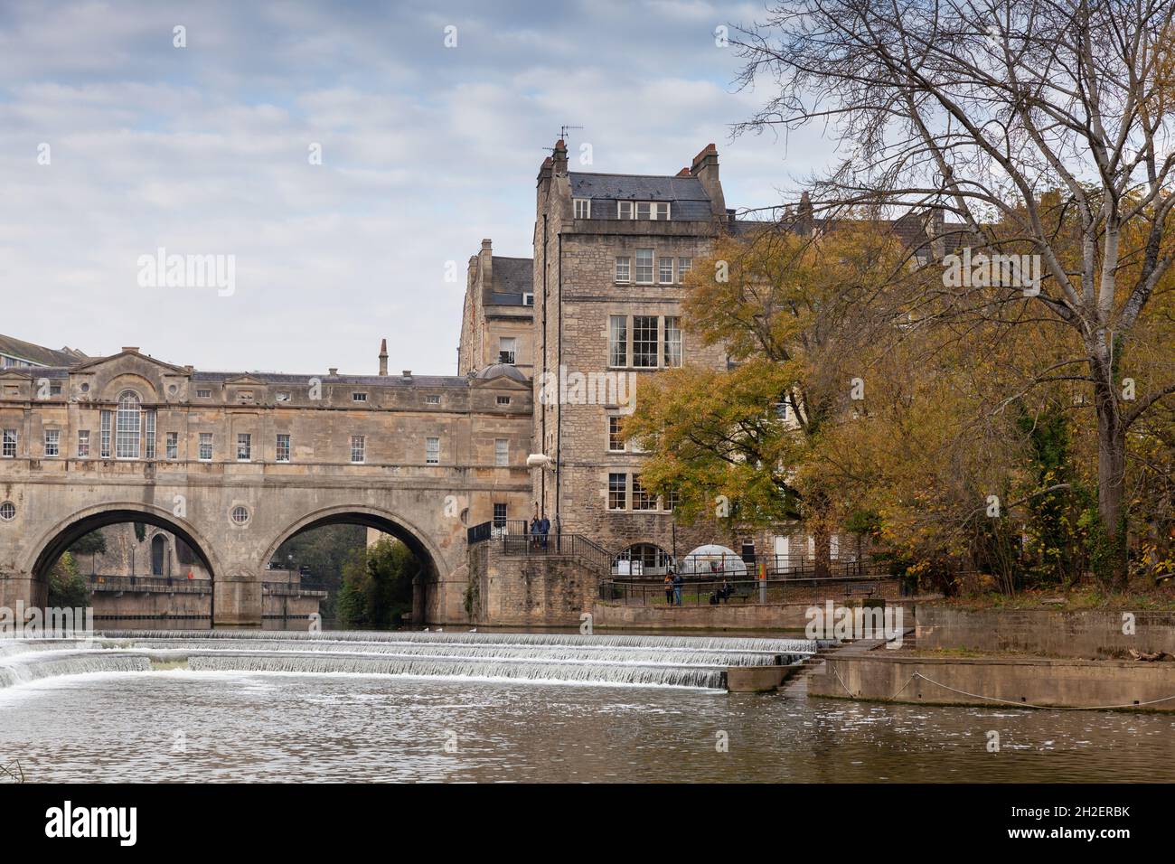Bath, United Kingdom - November 3, 2017: Old town view with the 18th ...