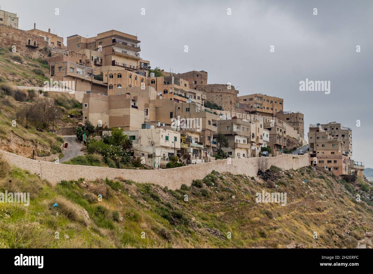 Houses of Karak town, Jordan Stock Photo - Alamy