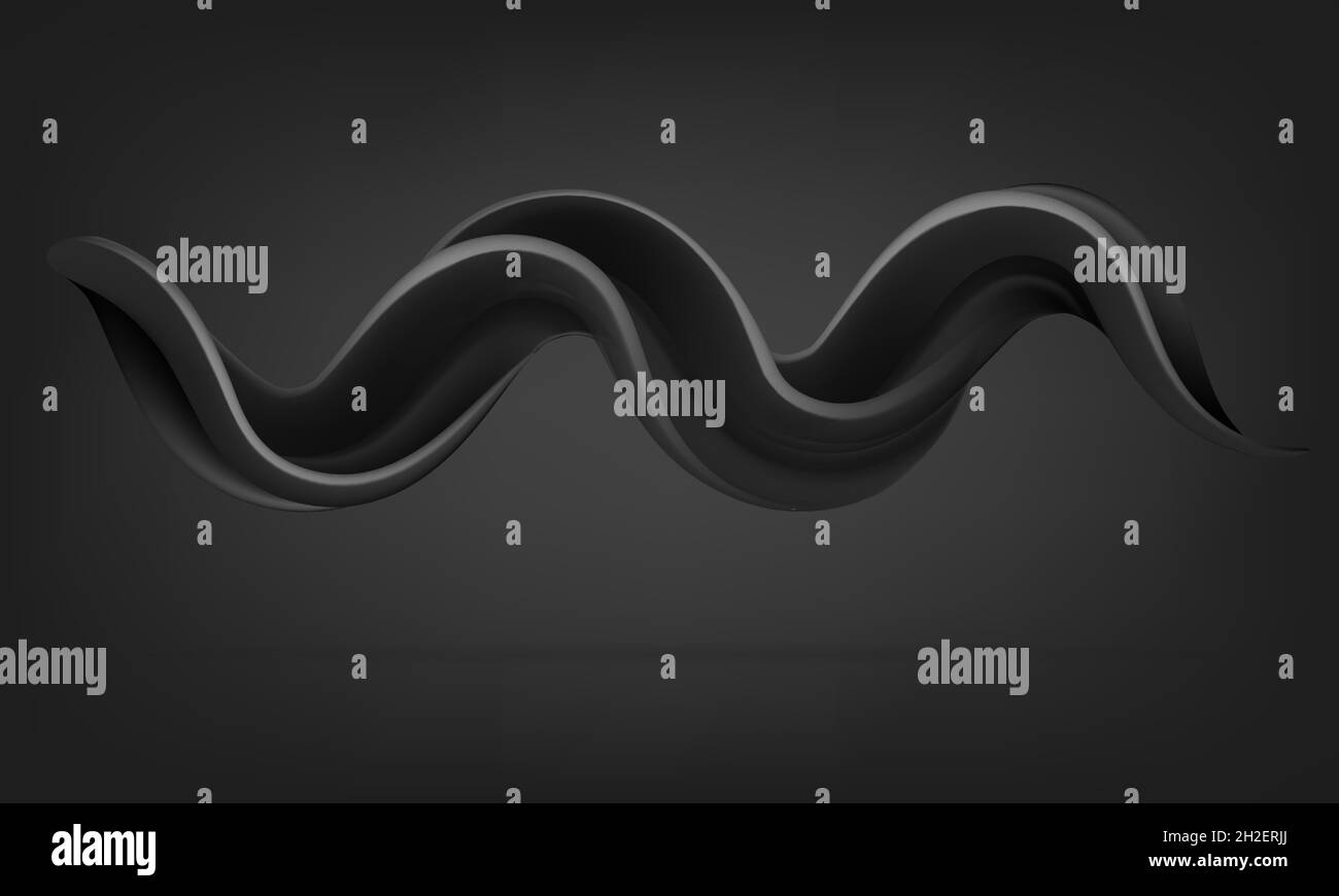 Abstract 3D wave figure. Wave shapes. Wave monochrome on a gray ...