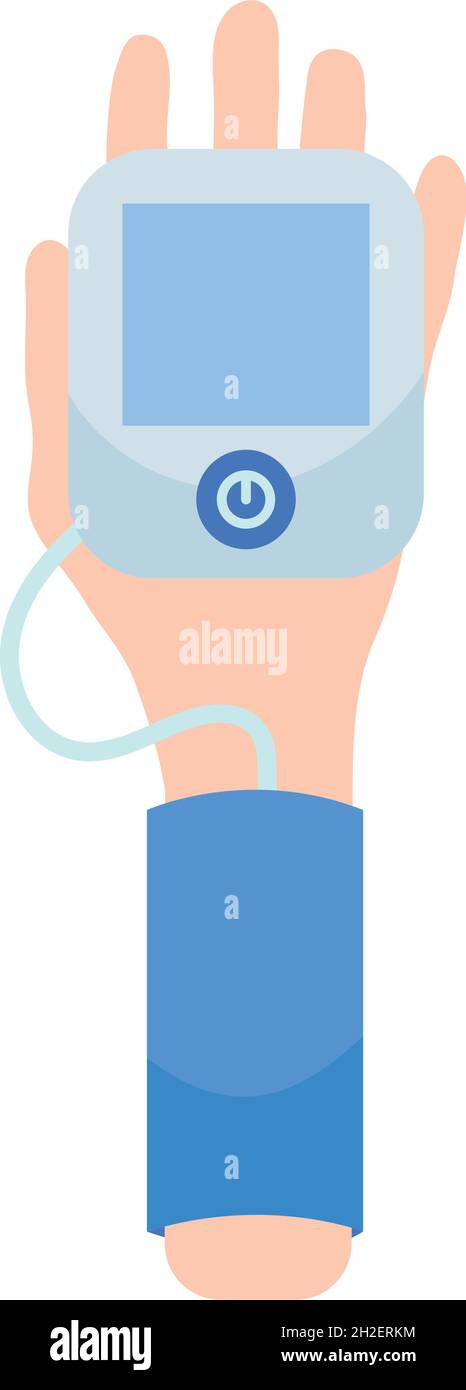 hand with pulse monitor device Stock Vector Image & Art - Alamy
