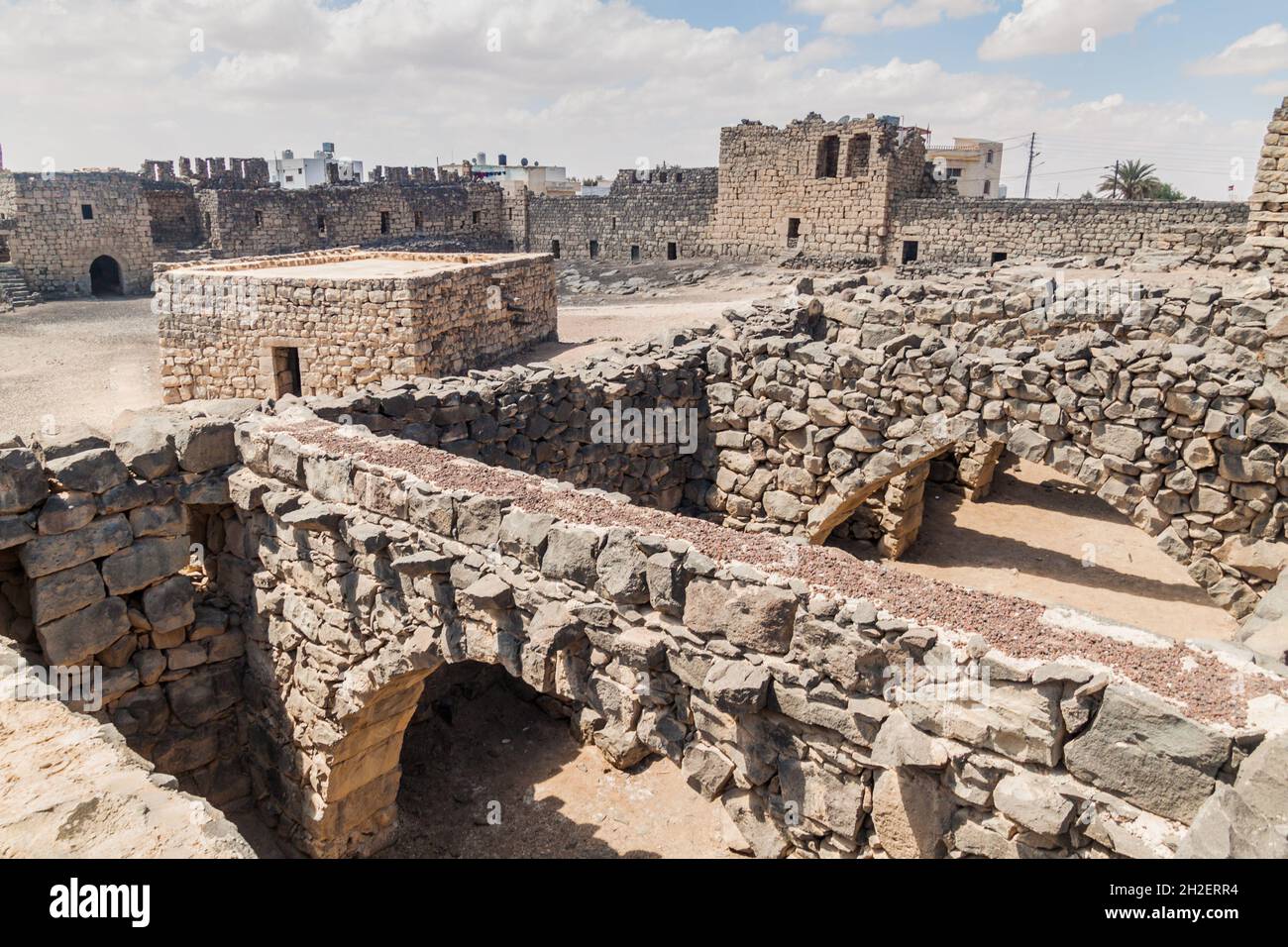 Ruins of Qasr al-Azraq Blue Fortress , fort located in the desert of ...