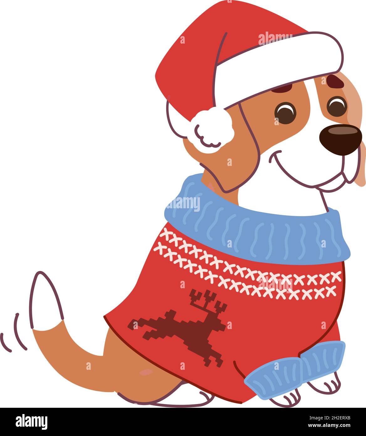 Dog in a holiday sweater Stock Vector Images - Alamy