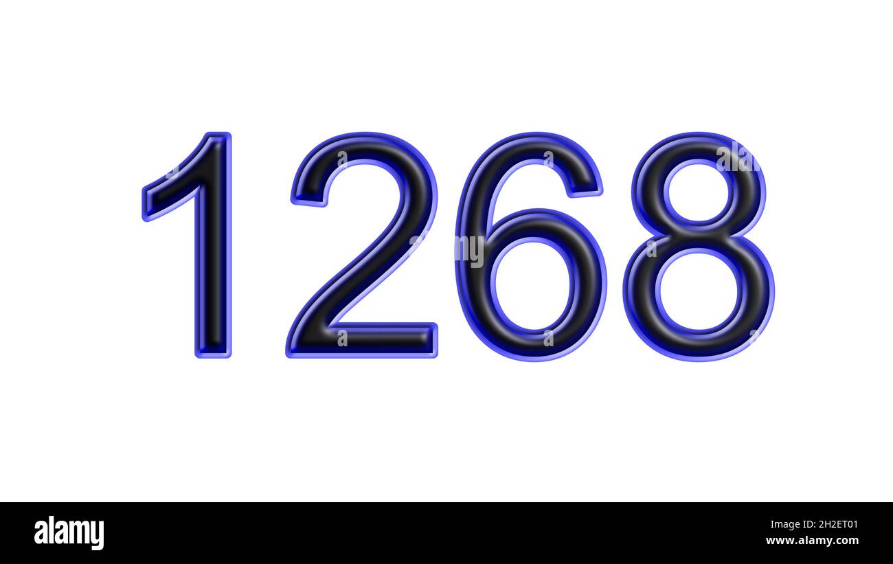 blue 1268 number 3d effect white background Stock Photo - Alamy