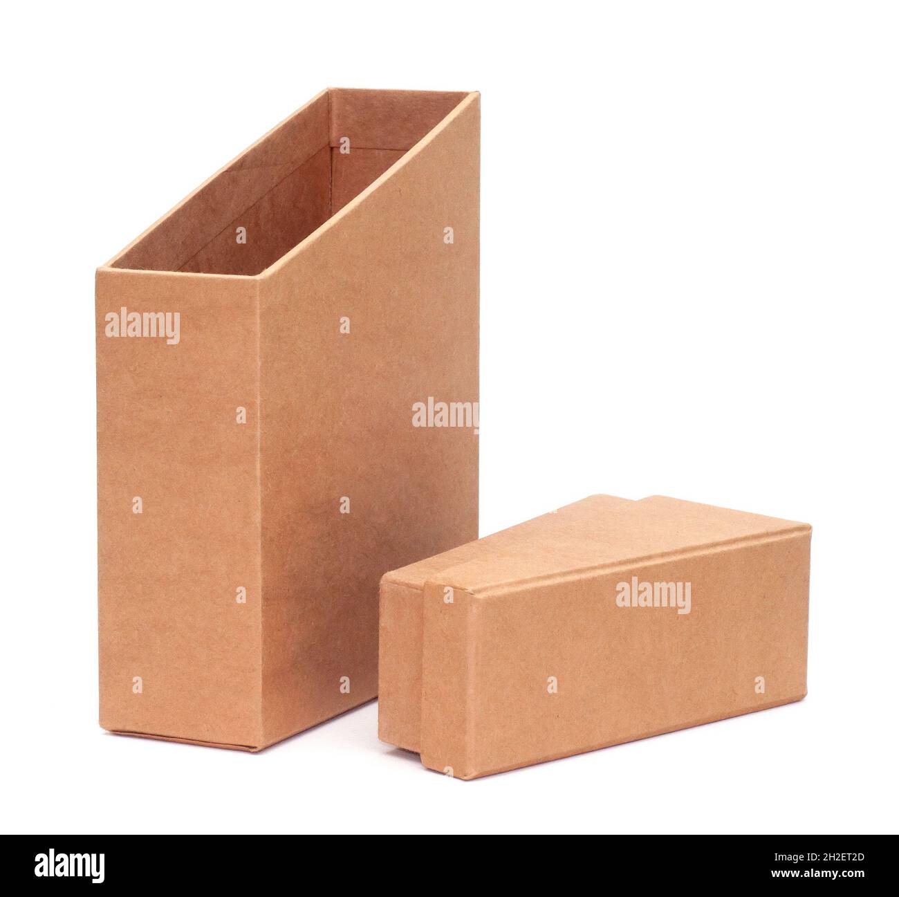 Craft paper box on white background Stock Photo - Alamy