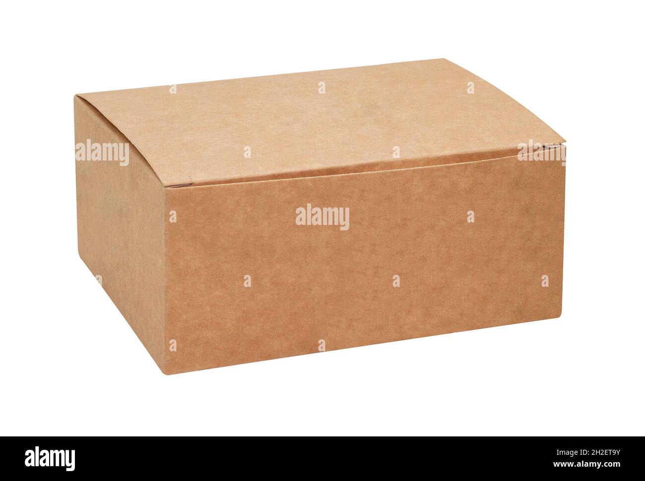 Kraft cardboard box isolated on white background Stock Photo - Alamy