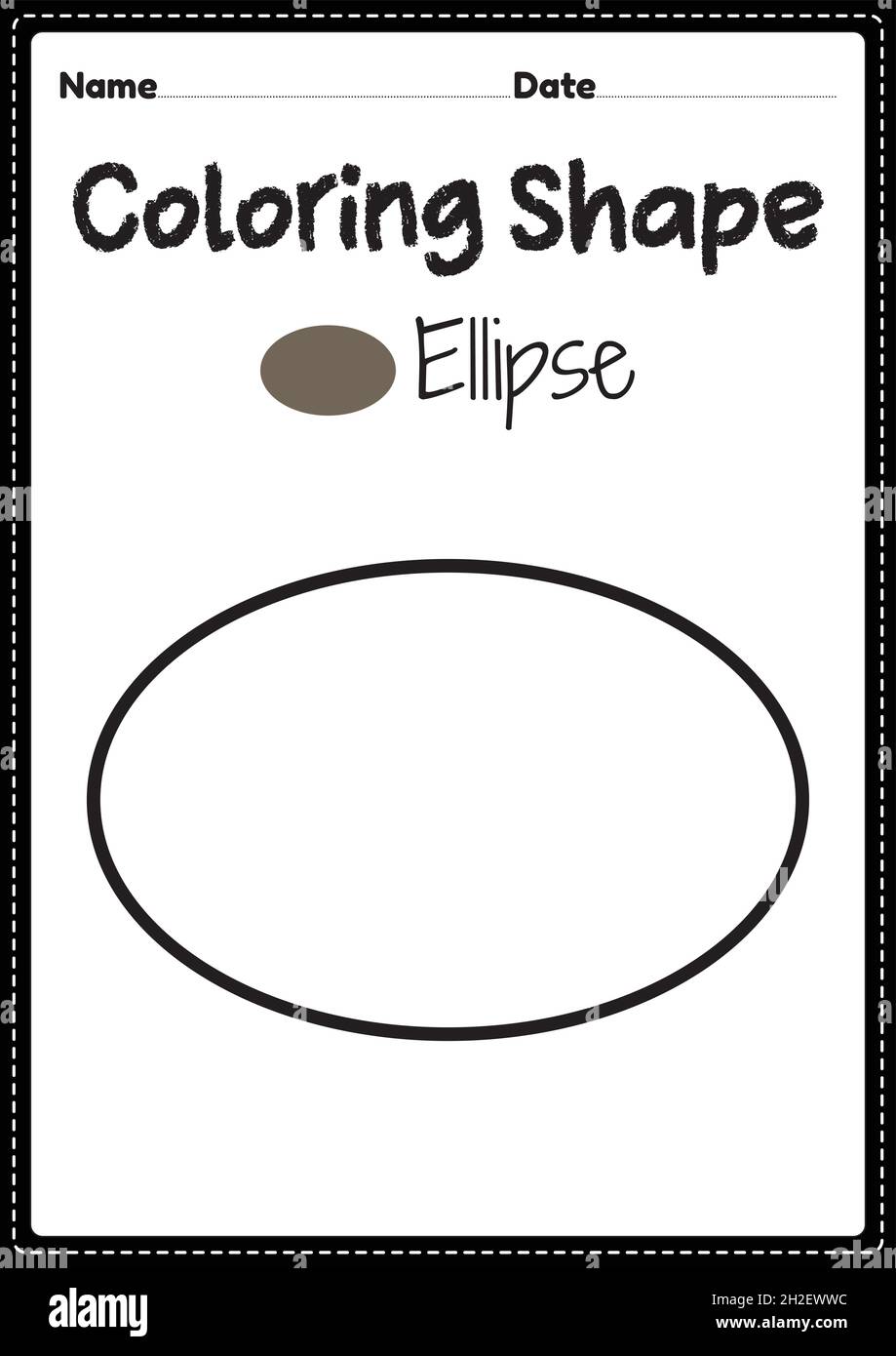 Ellipse coloring page for preschool, kindergarten & Montessori kids to ...