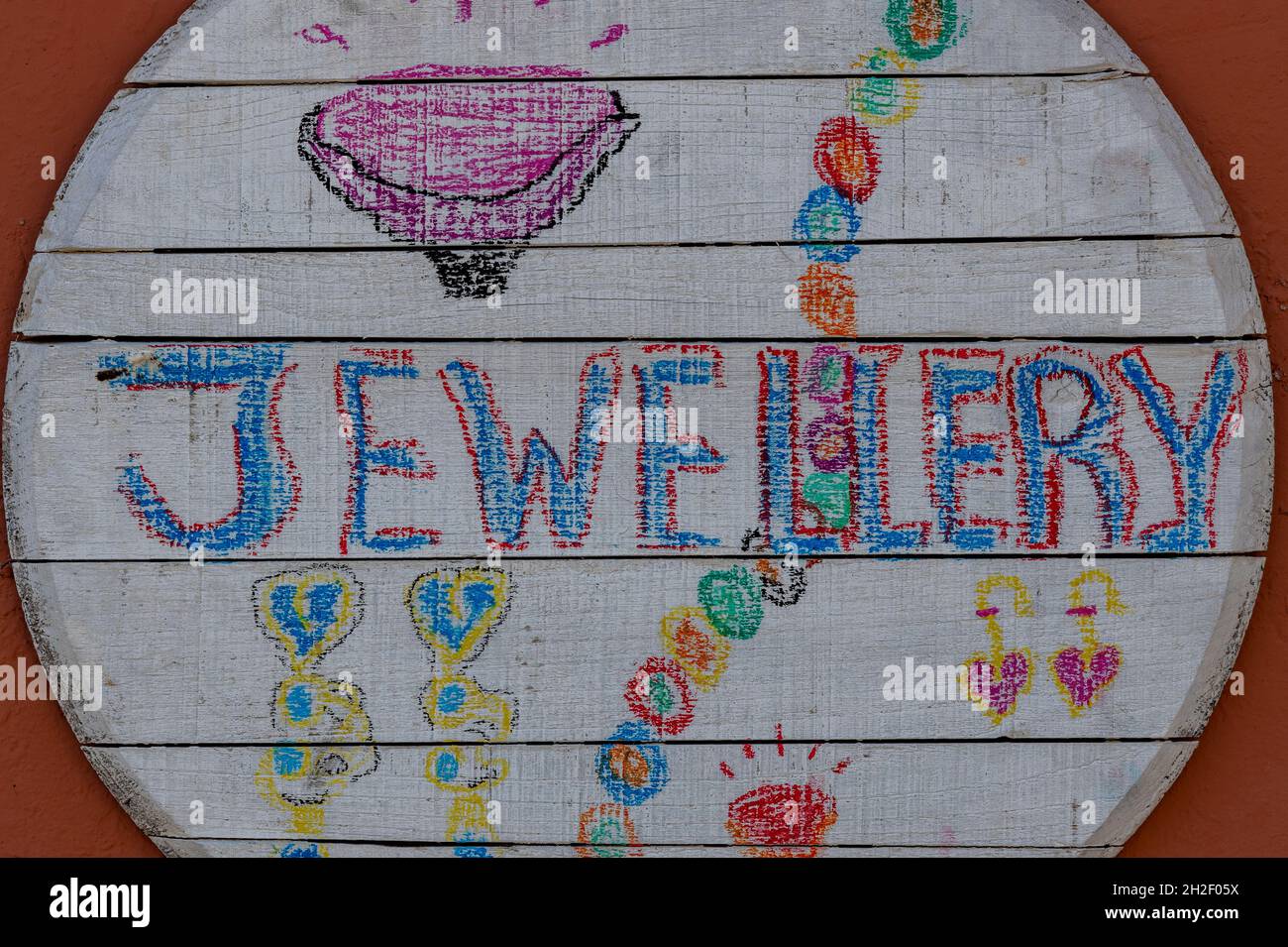 jewellery sign made by amateur with painted hand written hand painted ...