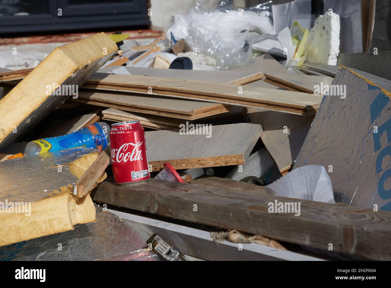 Building rubbish seen in a skip Stock Photo - Alamy