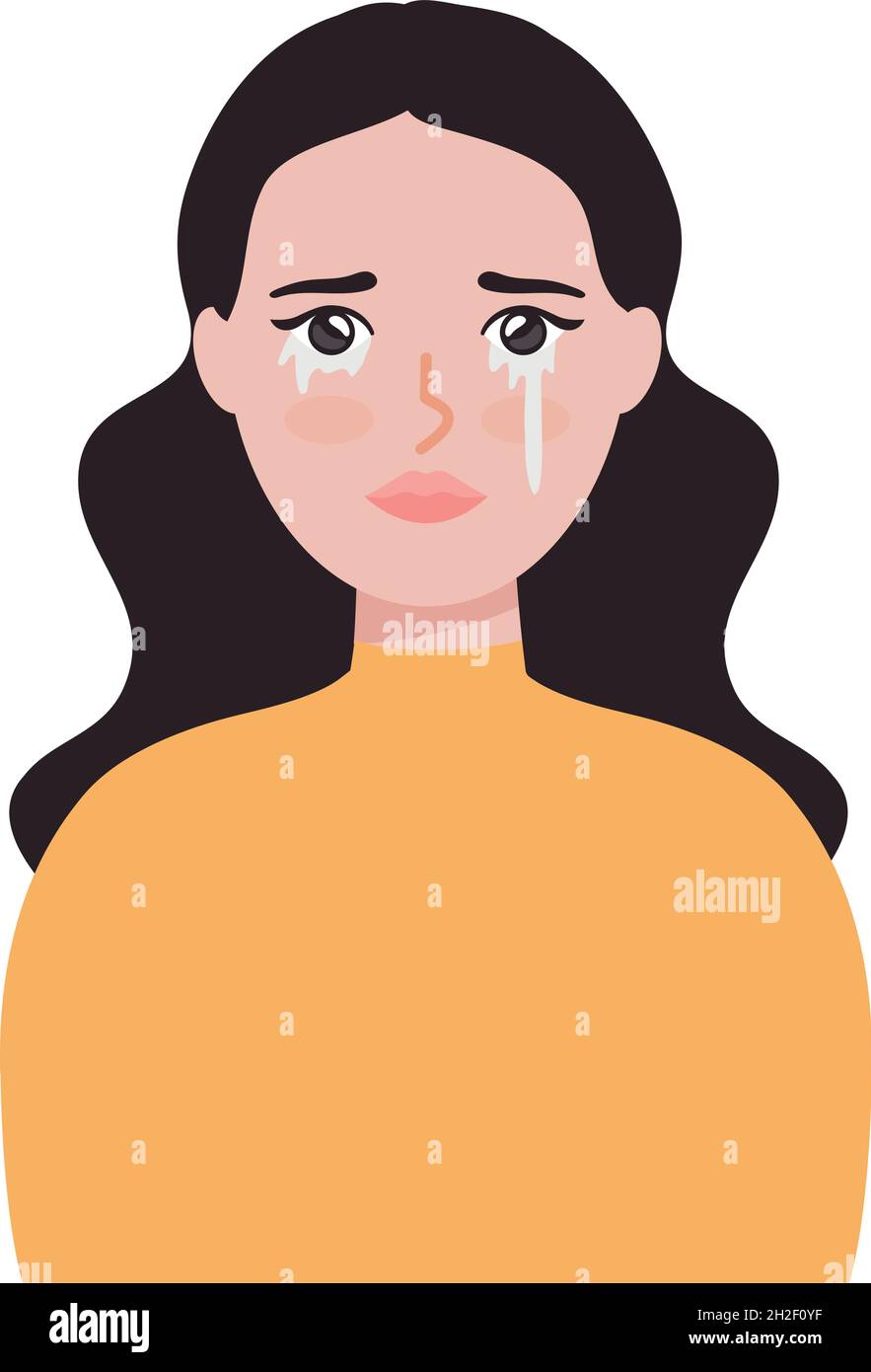 sad woman crying on white background Stock Vector Image & Art - Alamy