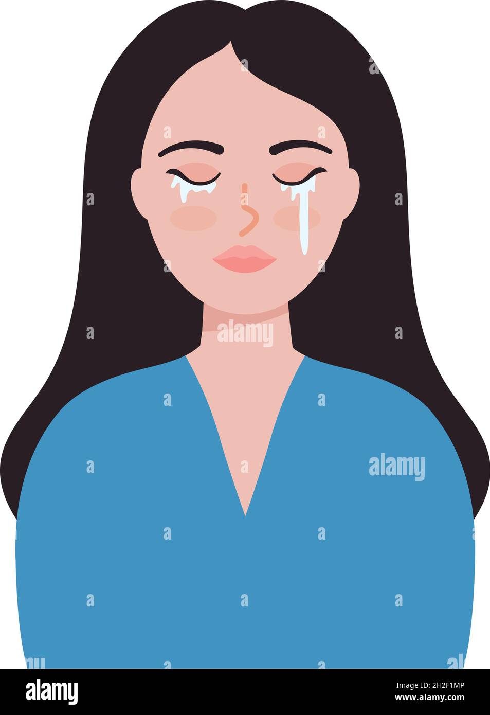 woman crying on white background Stock Vector Image & Art - Alamy