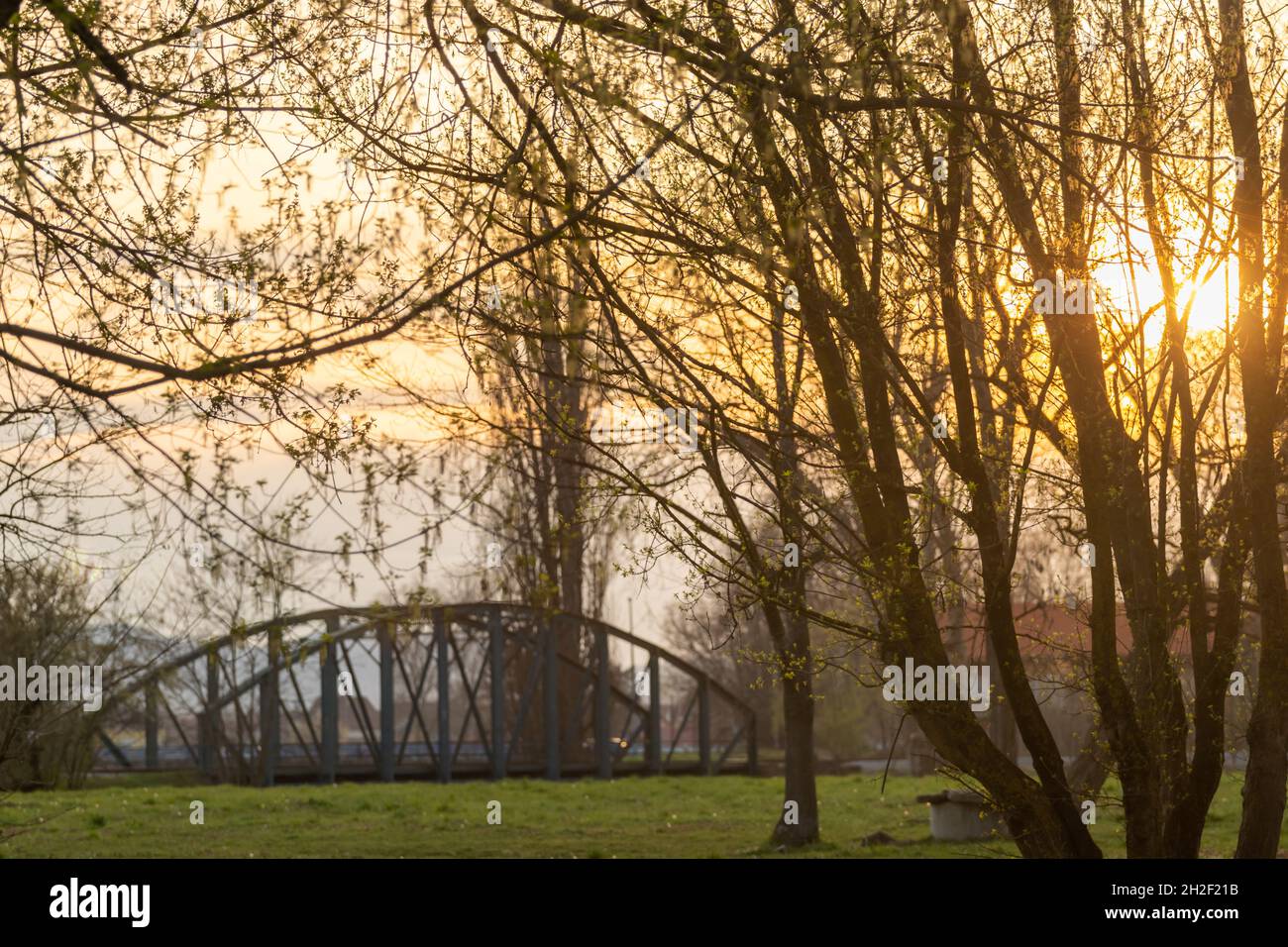 Old rusty truss bridge over the Orljava river Stock Photo - Alamy