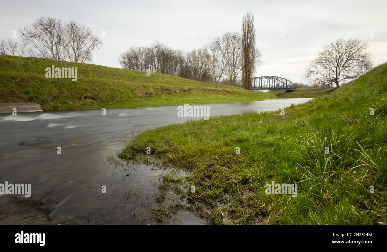 Old rusty truss bridge over the Orljava river Stock Photo - Alamy