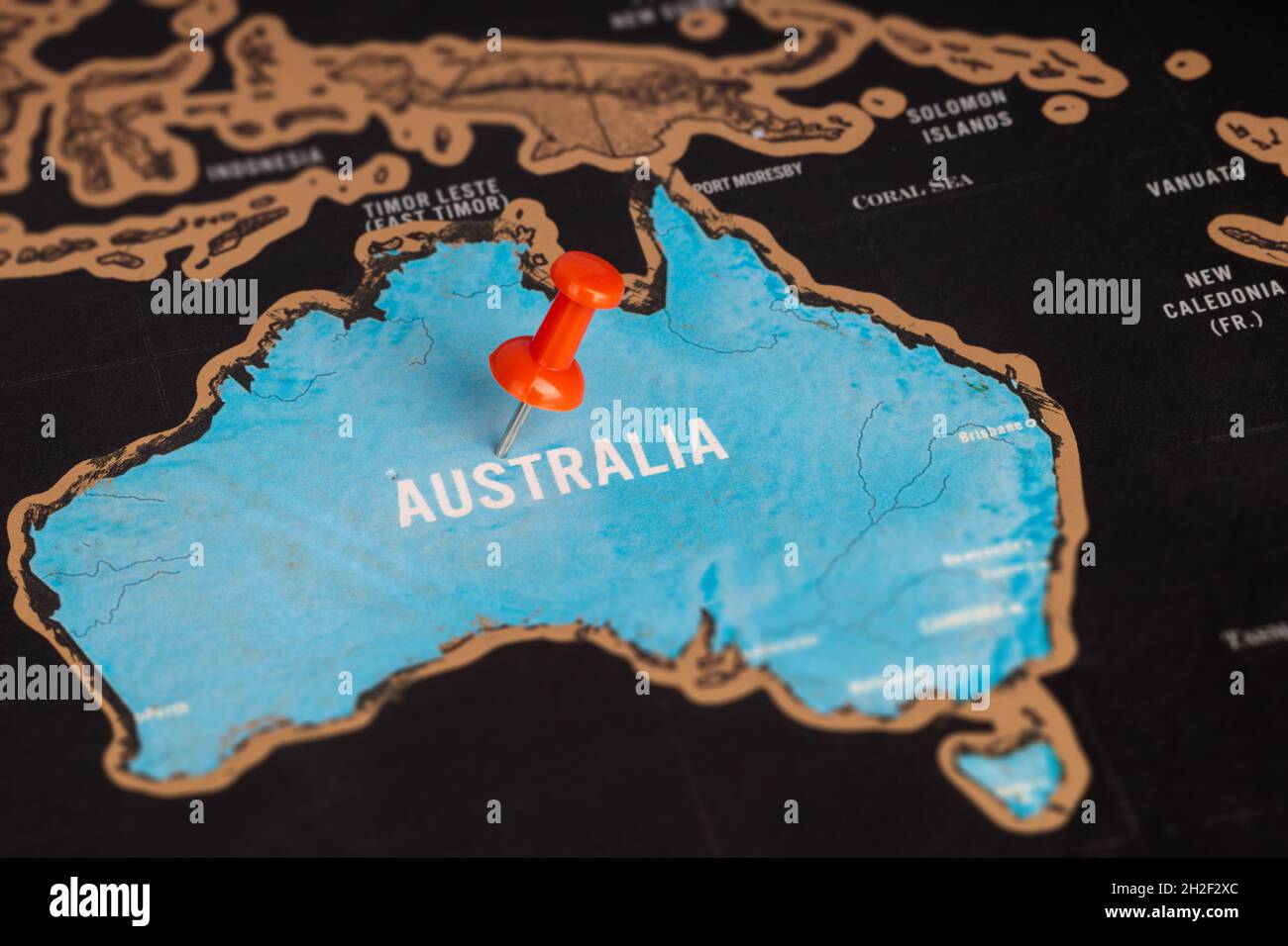 Location Australia. Red pin on the map. Close-up Map of Australia Stock ...