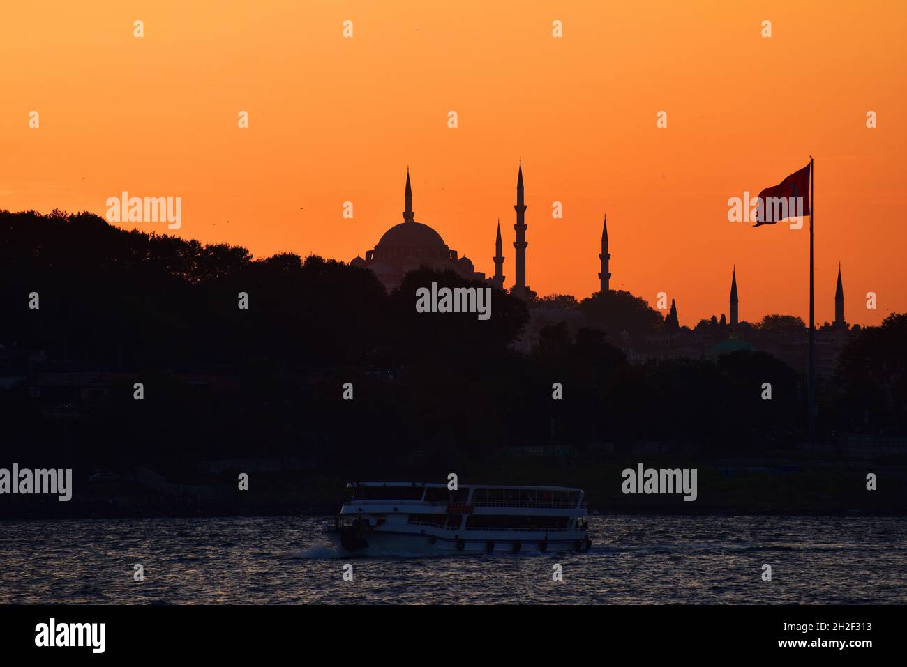 Sunset view in Istanbul, Turkey Stock Photo - Alamy