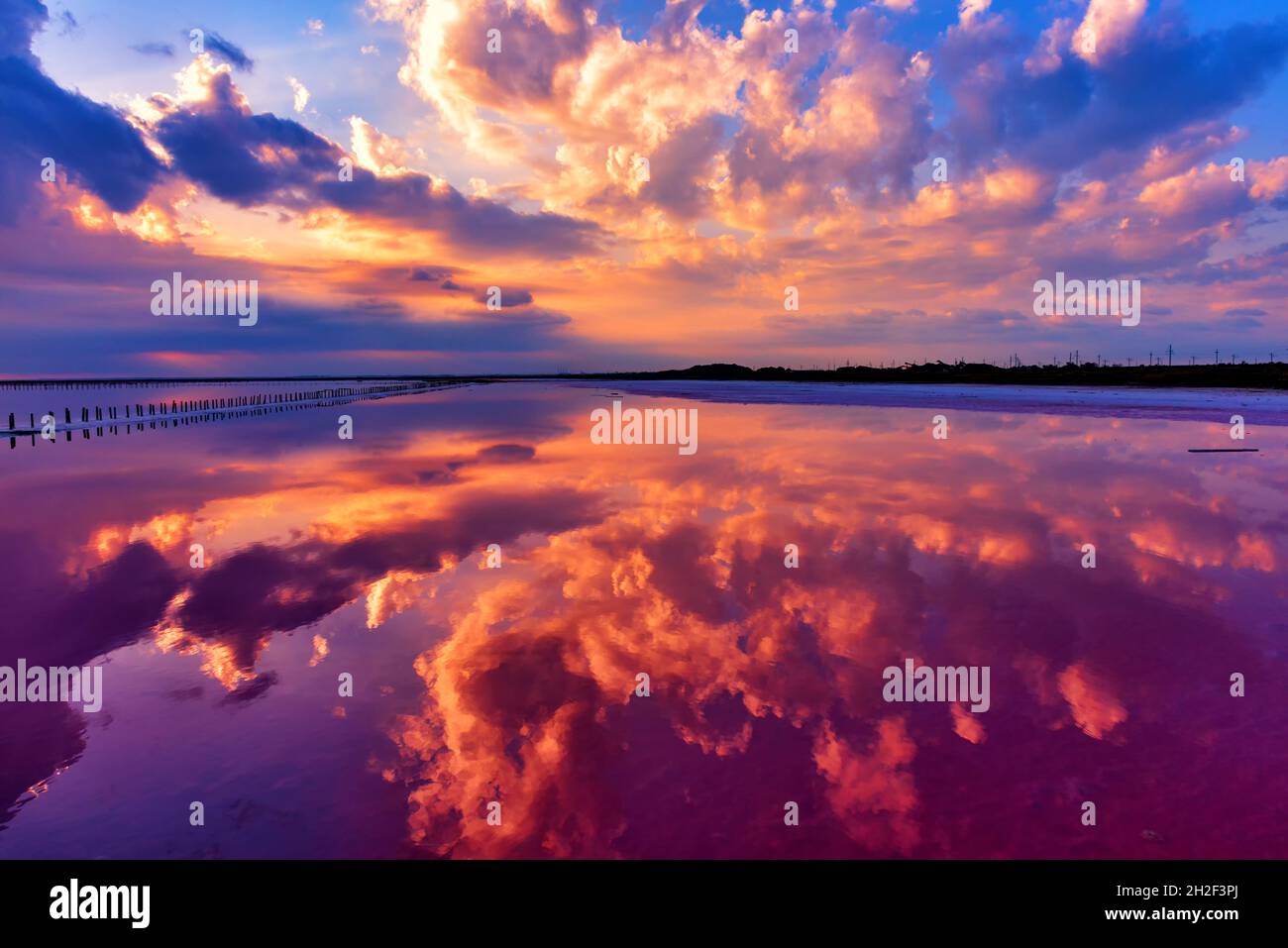 heavenly landscape with reflection in water Stock Photo - Alamy