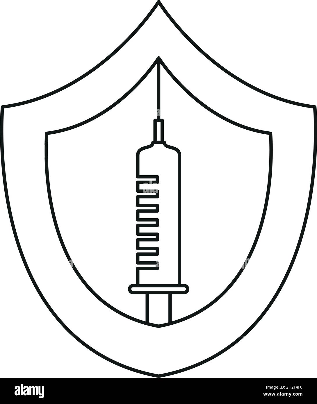 vaccination shield icon on white background Stock Vector Image & Art ...
