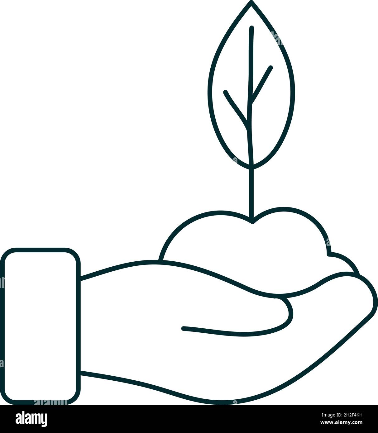 hand with plant on white background Stock Vector Image & Art - Alamy