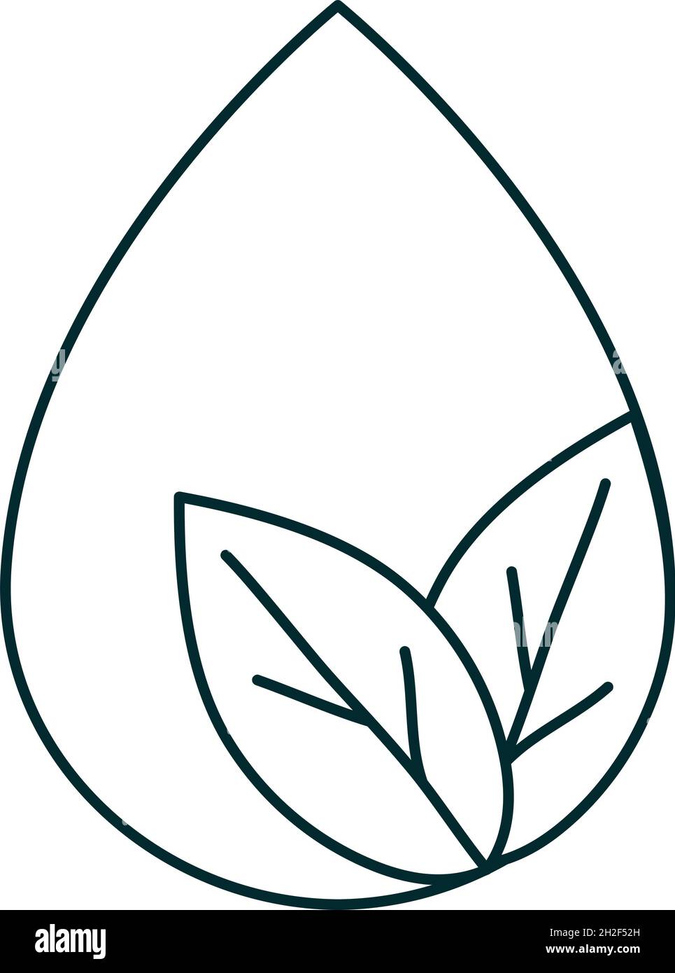 drop with leaves on white background Stock Vector Image & Art - Alamy