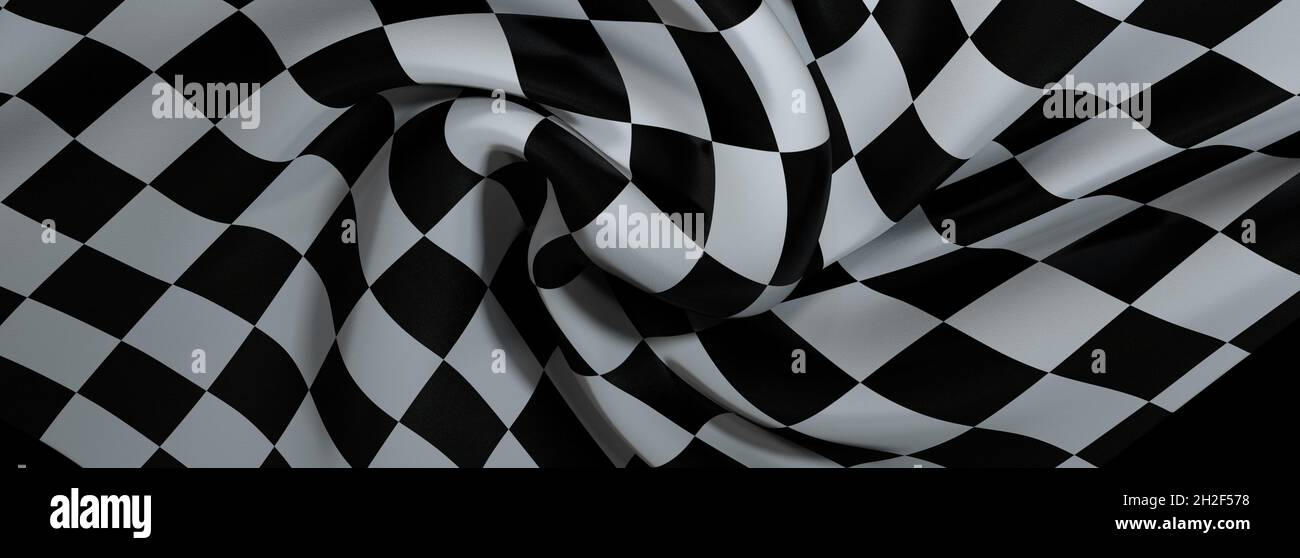 Racing flag 3d illustration background Stock Photo - Alamy