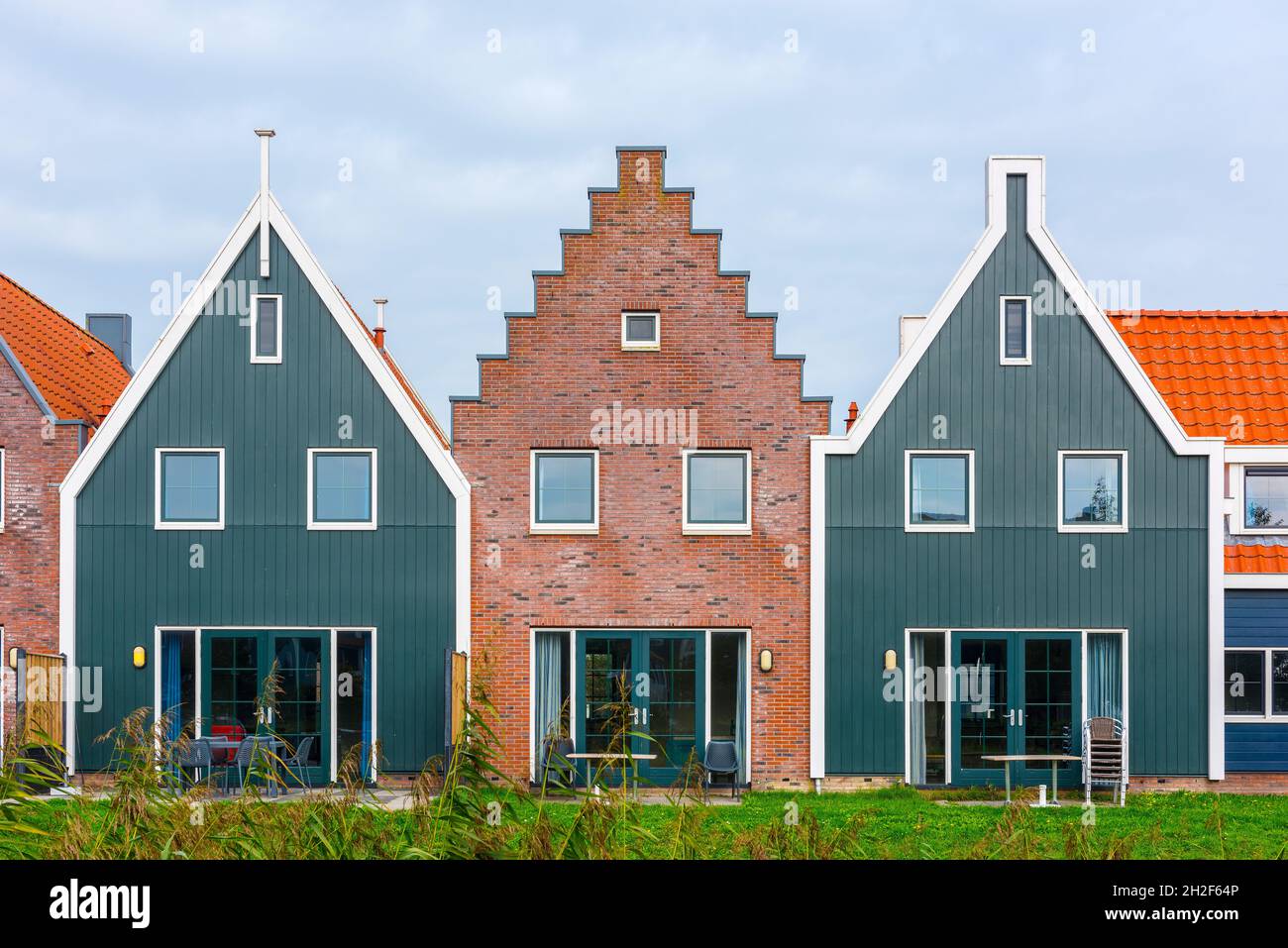 Volendam is a town in North Holland in the Netherlands. Colored houses ...