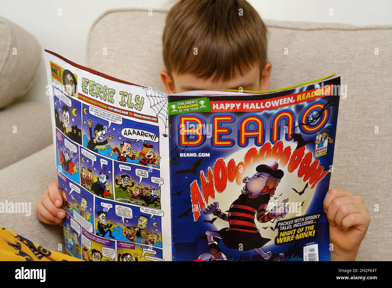 Child reading Beano comic. The Beano is a British comic magazine ...
