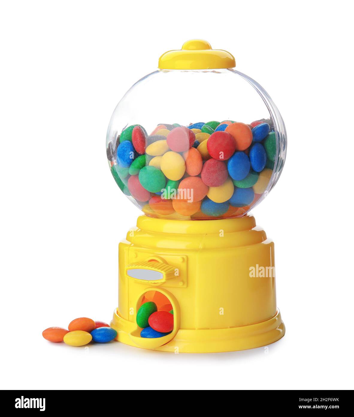 Small vending machine with colorful candies on white background Stock ...