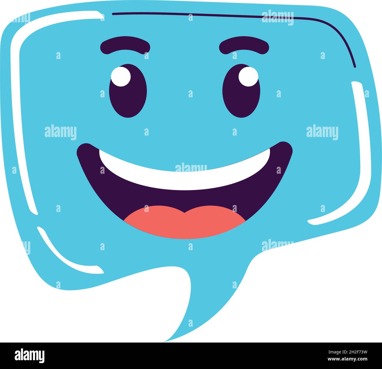 happy chat bubble icon on white background Stock Vector Image & Art - Alamy