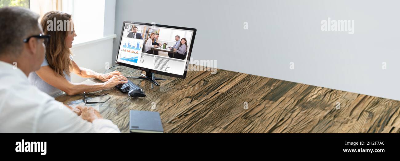Computer two people conferencing hi-res stock photography and images ...